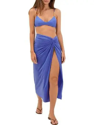 VIX PAULA HERMANNY Karen Cover-up Midi Skirt - Blue