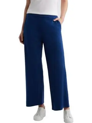 Eileen Fisher Garment Dyed Organic Cotton Terry Wide-leg Pants - Deep Dive