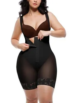 SHAPELLX Extreme Compression Open Bust Bodysuit - Black
