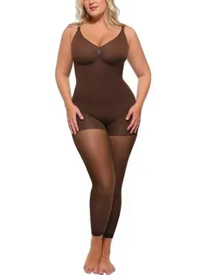SHAPELLX Mistweave Skin Flow Full Coverage Bodysuit Brown