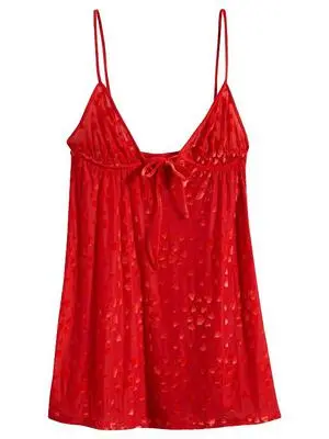 SKIMS Sheer Velvet Mini Chemise - Ruby