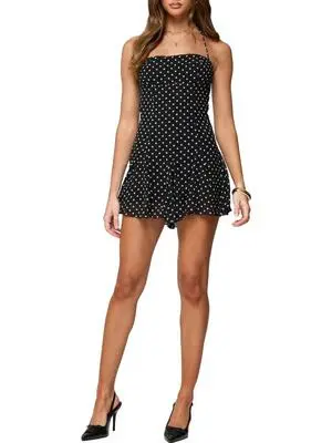 EDIKTED Aria Dot Halter Mini Dress