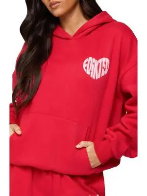EDIKTED Logo Hoodie - Red