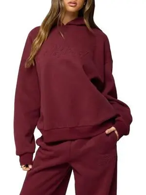 EDIKTED Logo Hoodie - Burgundy