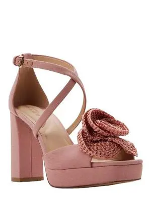 Ted Baker London Platform Sandals With Rosette Detail - Dark Rose