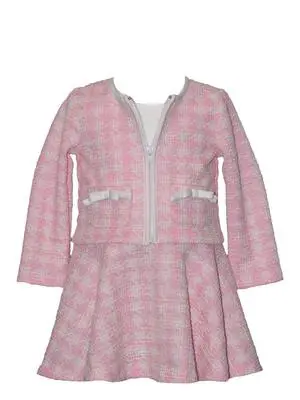 IRIS & IVY Mixed Media Two-piece Dress & Jacket Set - Pink