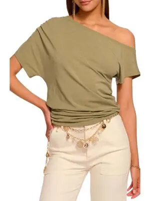 Ramy Brook Stella One-shoulder Top - Safari