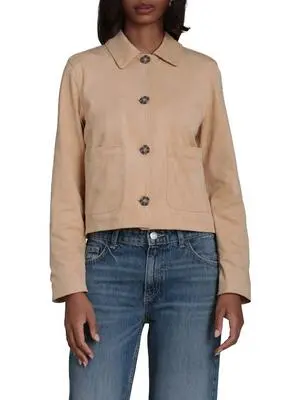 Bagatelle Faux Suede Cropped Jacket - Driftwood
