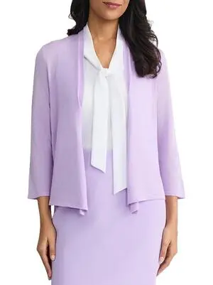 KASPER Open Front Cardigan - Lavender Mist