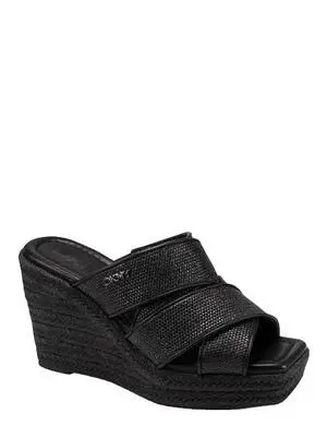 Dkny Platform Wedge Sandal - Black