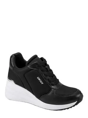 Dkny Kalindi Wedge Sneakers - Black