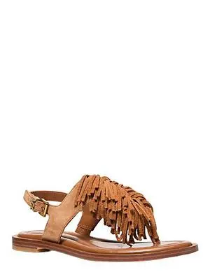 Michael Kors Indra Fringed Suede Sandal - Brown