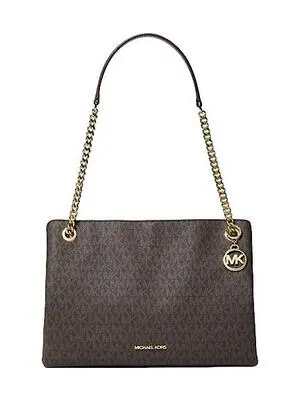 Michael Kors Signature Logo Messenger Bag - Brown