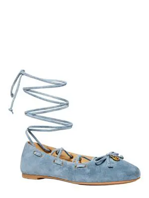 Michael Kors Shae Suede Ballet Flat Blue