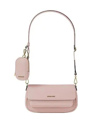 Michael Kors Jet Set Travel Small Pebbled Leather Crossbody Bag With Pouch - Pink
