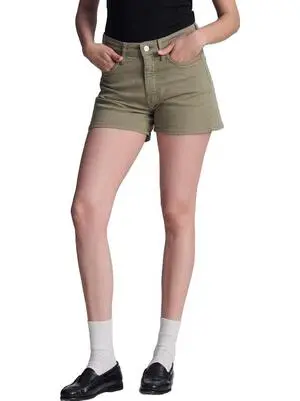 MAVI High Waist Denim Shorts - Green Flex Blue