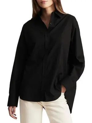 MAVI Oversized Cotton Button-up Shirt - Black