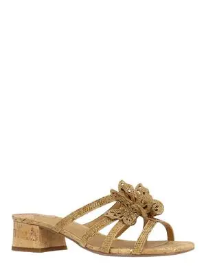 J. Reneé Butterfly Block Heel Sandal - Natural/gold