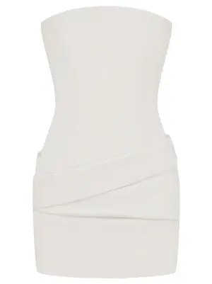 Alex Perry Leather Mini Dress - White
