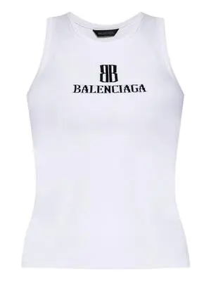 Balenciaga Sleeveless Tank Top - White