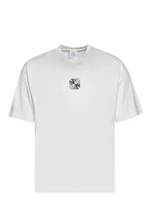 Vetements Biker Cross Logo Tee Vanilla - Ivory