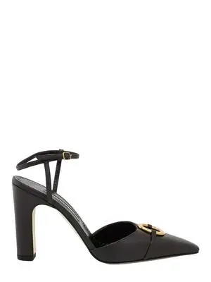 Manolo Blahnik Pointed-toe Buckled Leather Pumps - Black