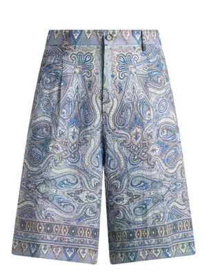 Etro Paisley-print Shorts - Blue