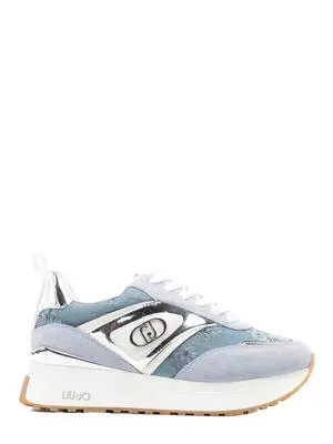 Liu Jo Printed Denim Platform Sneakers - Blue