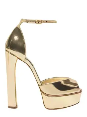 Casadei 140mm Platform Sandals - Gold