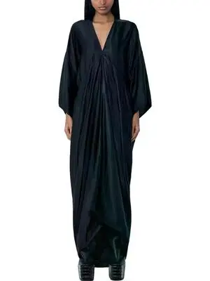 Rick Owens V-neck Draped Maxi Dress - Black
