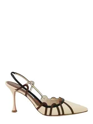 Manolo Blahnik Point-toe Strap Pumps - Neutrals