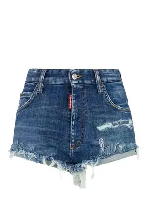 Dsquared2 Frayed Hem Shorts - Blue