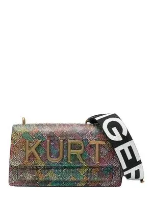 Kurt Geiger Embellished Logo Shoulder Bag - Black