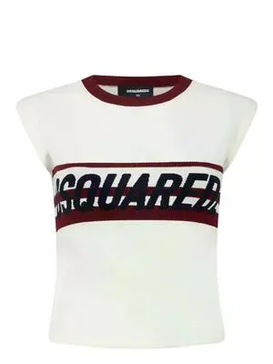 Dsquared2 Striped Knitted T-shirt - White