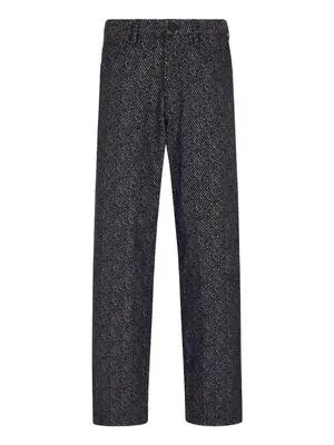 Giorgio Armani Chevron-jacquard Straight-leg Jeans - Blue