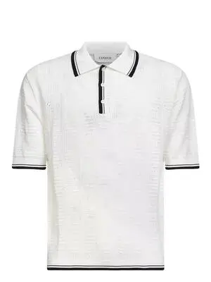 LANEUS Trimmed Polo Shirt - White