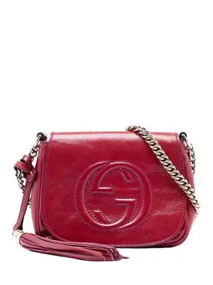 Gucci Small Patent Soho Chain Flap Crossbody Bag - Pink