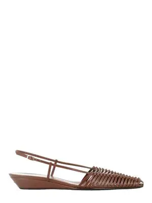 GIUSEPPE ZANOTTI Orsola Woven Slingback Sandals - Brown