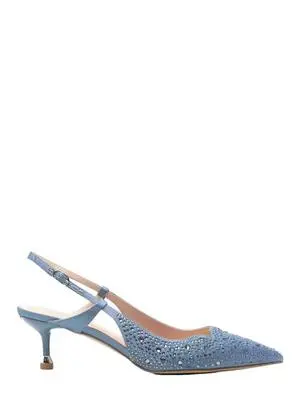 Liu Jo Studded Leather Slingback Pumps - Blue