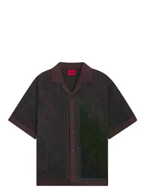 Hugo Leaf-print Buttoned Shirt - Black