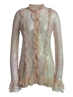 Alberta Ferretti Lace Blouse - Neutrals