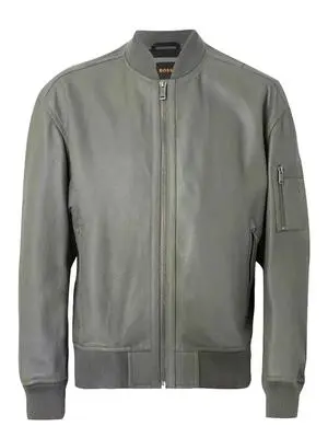 BOSS Jakri Leather Jacket - Grey