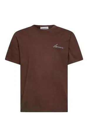 LANEUS Graphic Print T-shirt - Brown