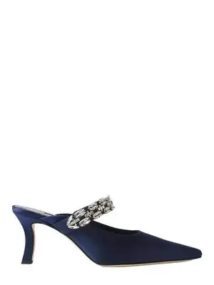 Manolo Blahnik Tamolmu Embellished Mules - Blue