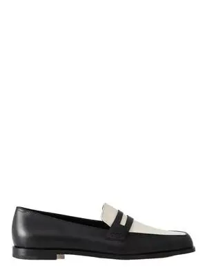 Manolo Blahnik Leather Square-toe Loafers - Black