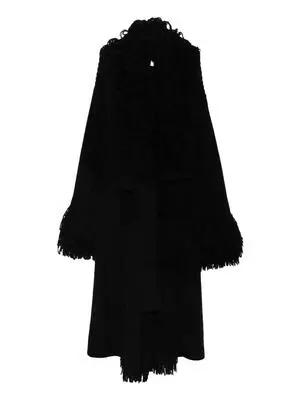 Blumarine Fringed Coat - Black
