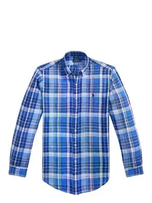 Polo Ralph Lauren Plaid Linen Shirt - Blue