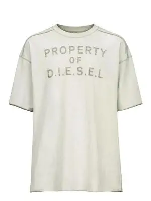 DIESEL T-look Raw-cut T-shirt - Grey