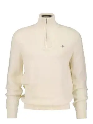 Gant Textured Half-zip Pullover - Neutrals