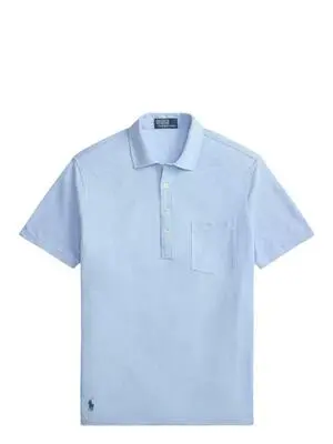 Polo Ralph Lauren Piqué Chest-pocket Linen Polo Shirt - Blue